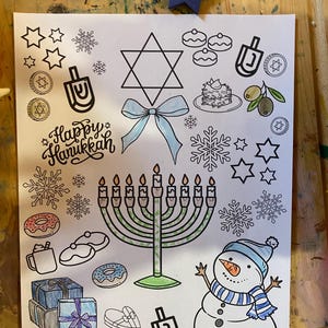 Digital Download> Hanukkah Coloring Sheet - Etsy