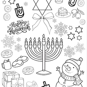 Digital Download> Hanukkah Coloring Sheet - Etsy