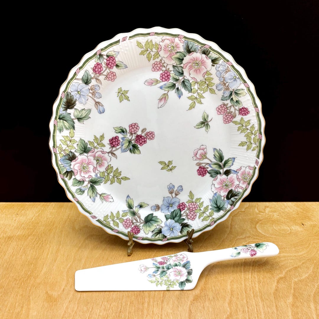 Vintage Cake Plate Set Andrea by Sadek, Cake Plate and Matching Server ...