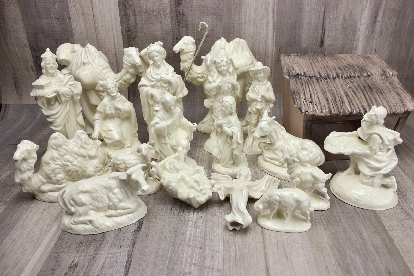 Vintage Large White Nativity Set Atlantic Mold Nativity | Etsy