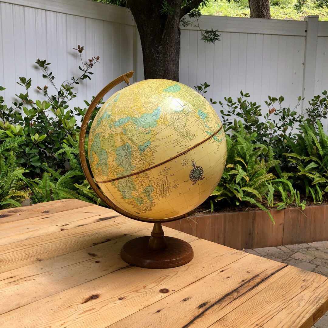 Vintage World Globe, Cram's Imperial World Globe 17, Antique Look Globe ...