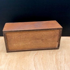 Vintage Wood Candle Box, Wood Storage Box With Sliding Lid, Rustic ...
