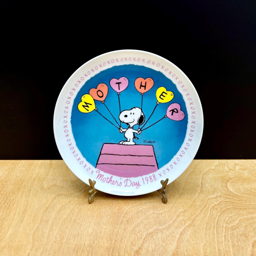 Vintage Peanuts Snoopy Collectible Plate, Snoopy Mother's Day Plate ...