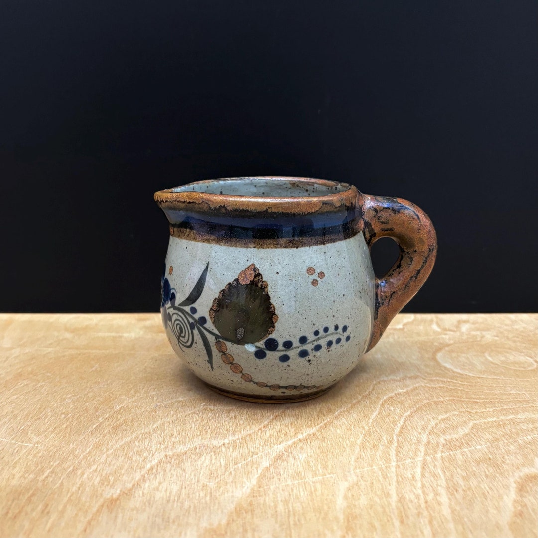 Vintage Tonala Pottery Creamer, Mexican Pottery Ken Edwards, Cobalt ...