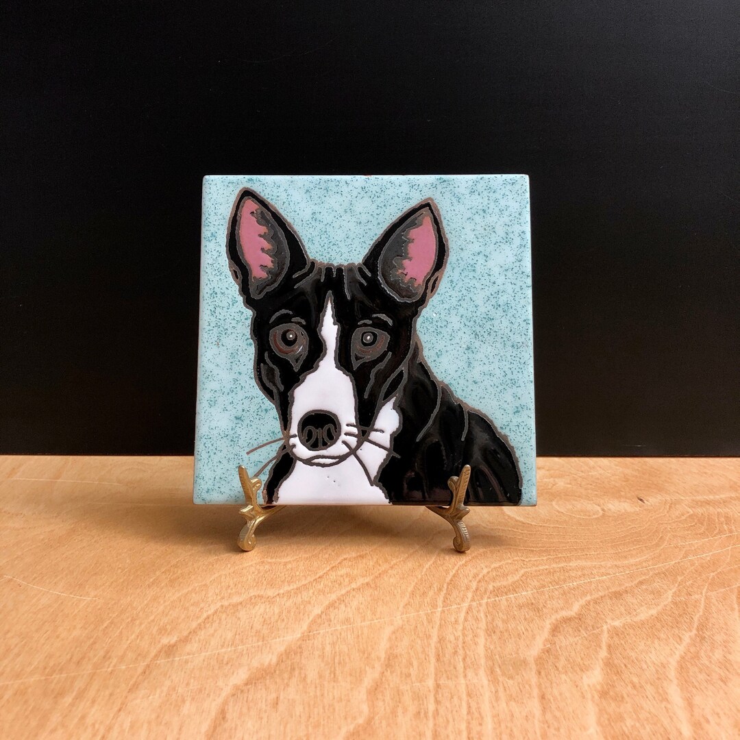 Vintage Italian Dog Tile, Basenji Dog Tile Trivet, Made in Italy, Piana ...