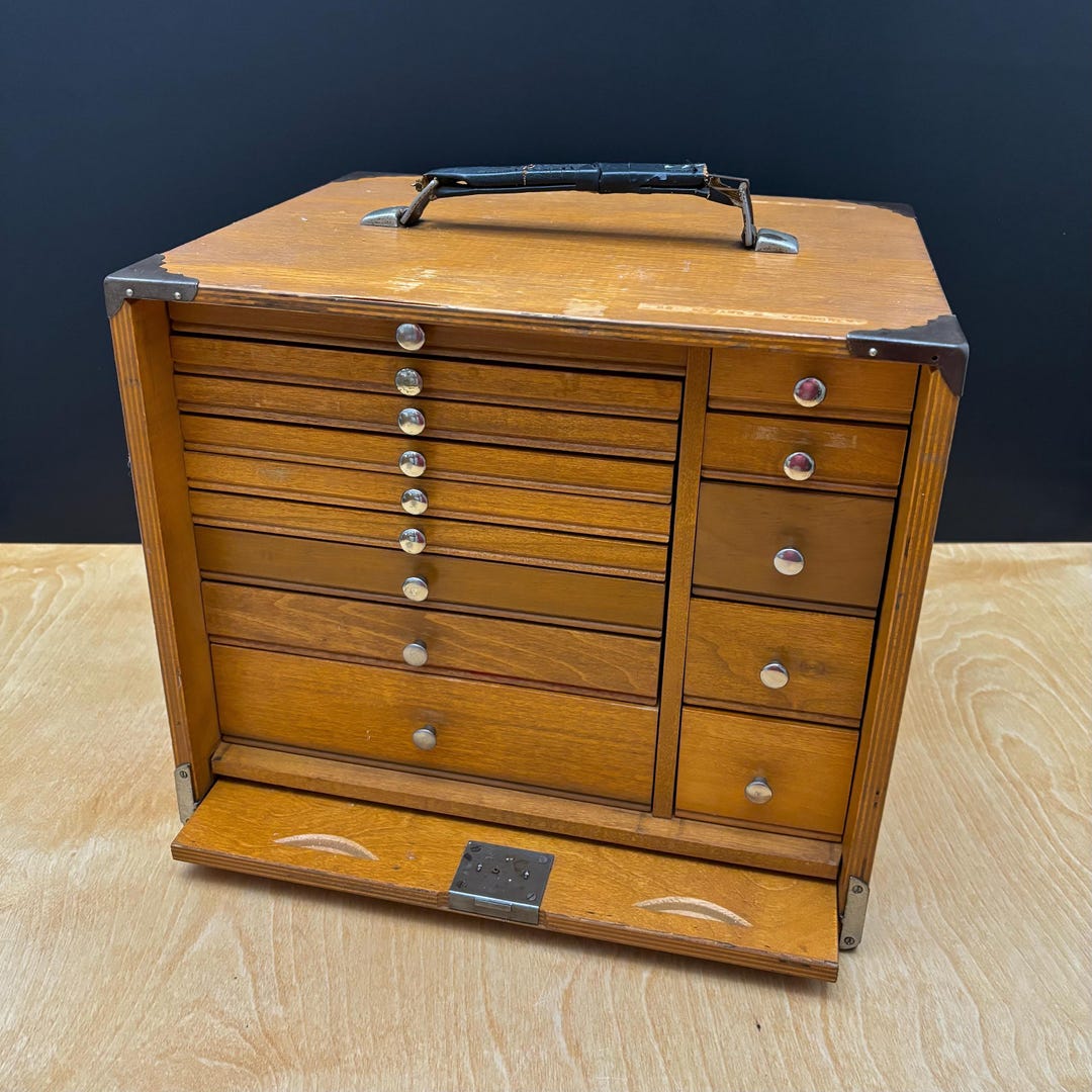 Vintage Dental Tool Chest Wood Box, Traveling Dentistry Case, Machinist ...