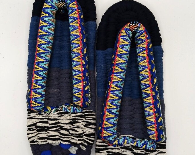 Men's Slippers, 28cm, Flip Flops, Nuno Zori, Handmade, Kimono, Vintage ...