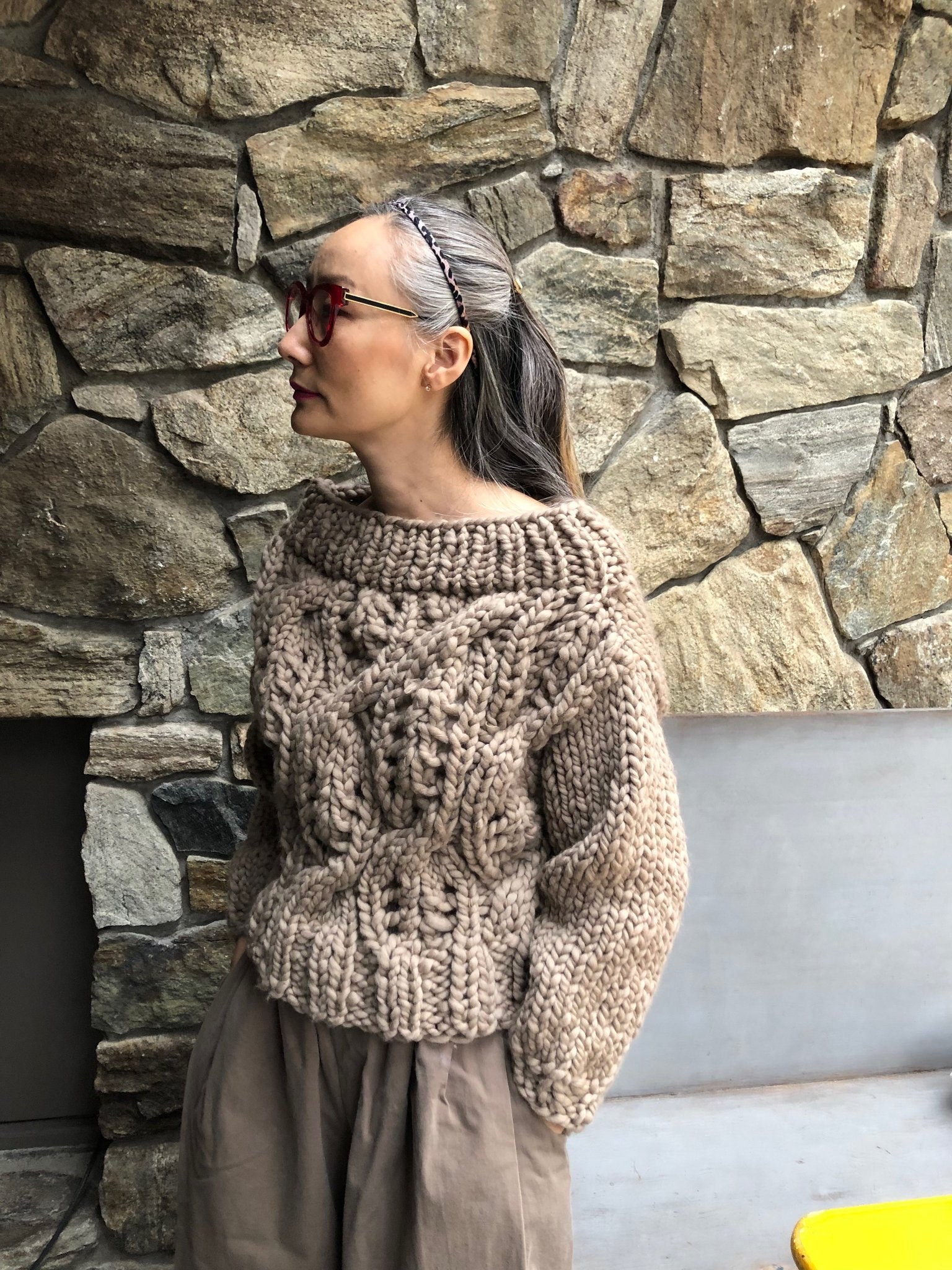 Loopy Mango Off the Shoulder Sweater PATTERN Merino No. 5 | Etsy