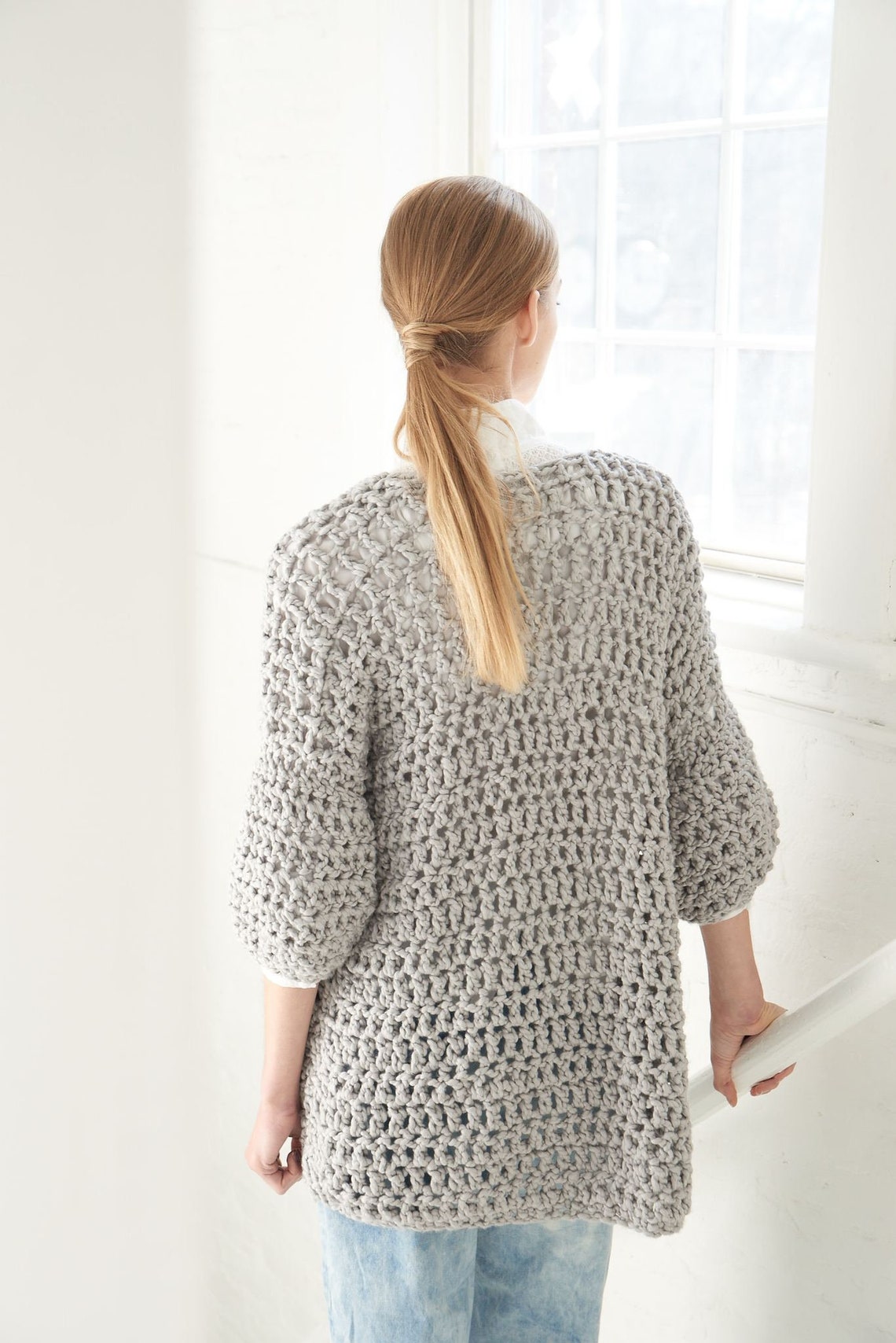 Loopy Mango Crochet Cardigan PATTERN Big Cotton - Etsy