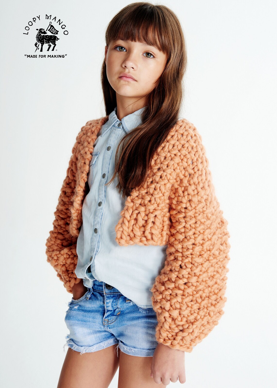 Loopy Mango Mini Cropped Cardigan PATTERN Has 2 SIZES - Merino No. 5 - Etsy