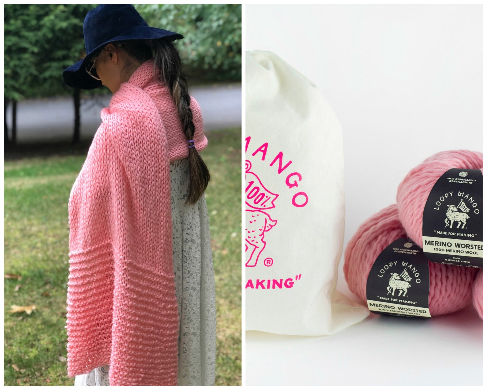 Loopy Mango DIY Kit Easy Wrap Dream merino Worsted Wool - Etsy