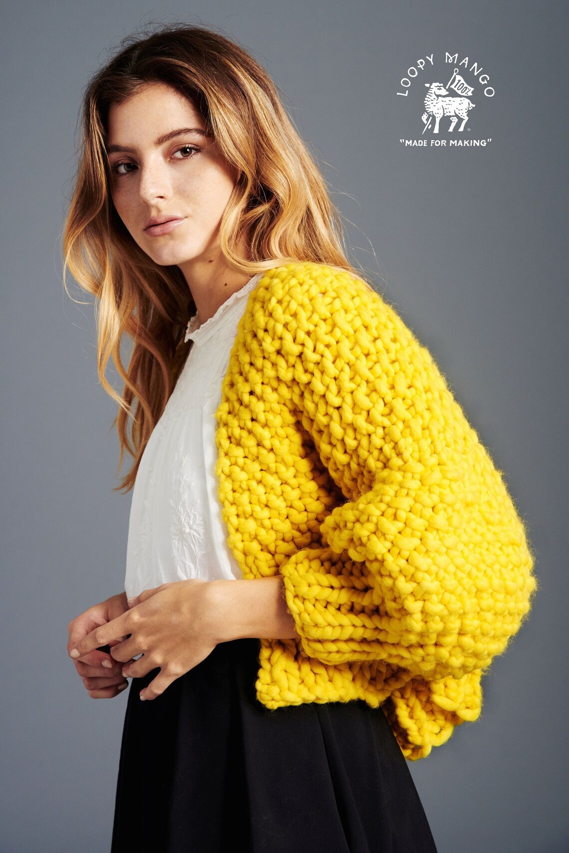 Loopy Mango Super Cropped Cardigan PATTERN- Merino No. 5 - Etsy
