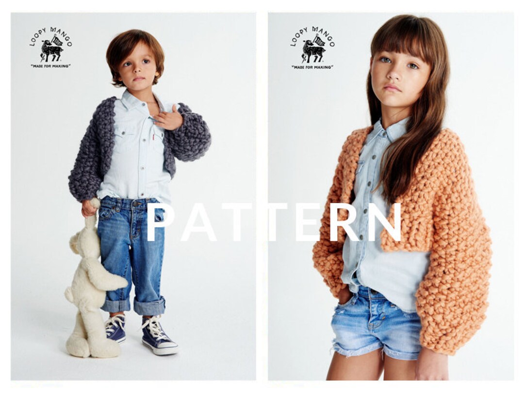 Loopy Mango Mini Cropped Cardigan PATTERN Has 2 SIZES - Merino No. 5 - Etsy