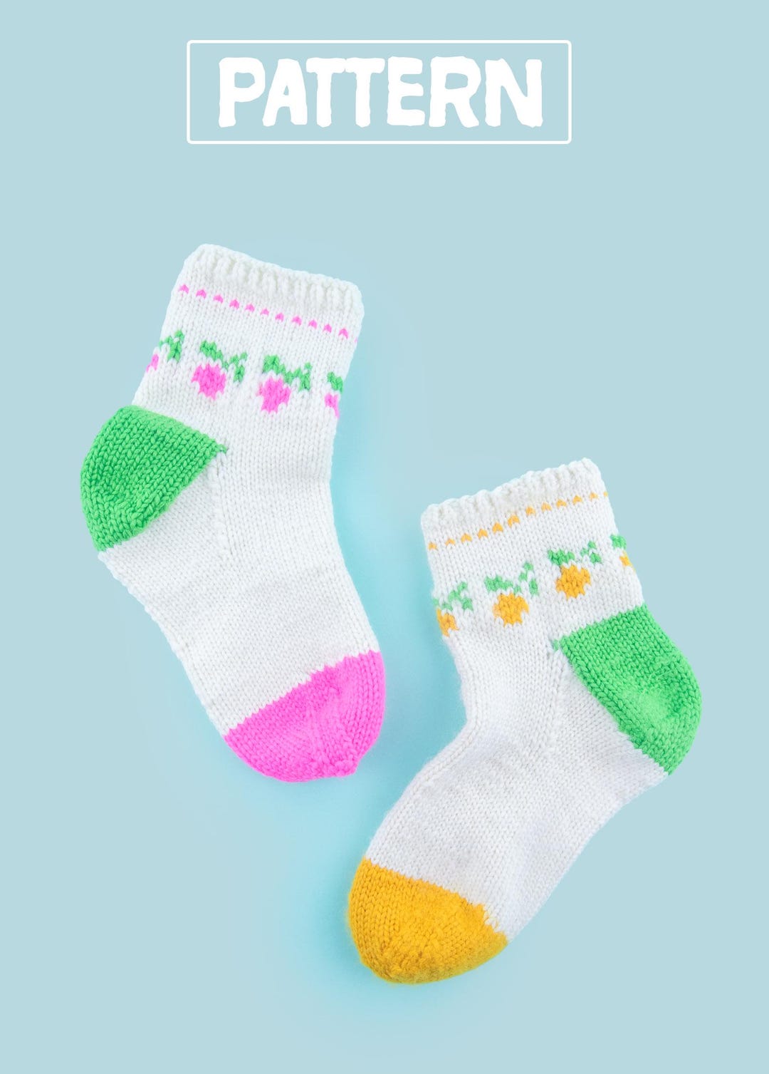 Loopy Mango Flower Socks - PATTERN- Dream (merino Worsted) - Etsy