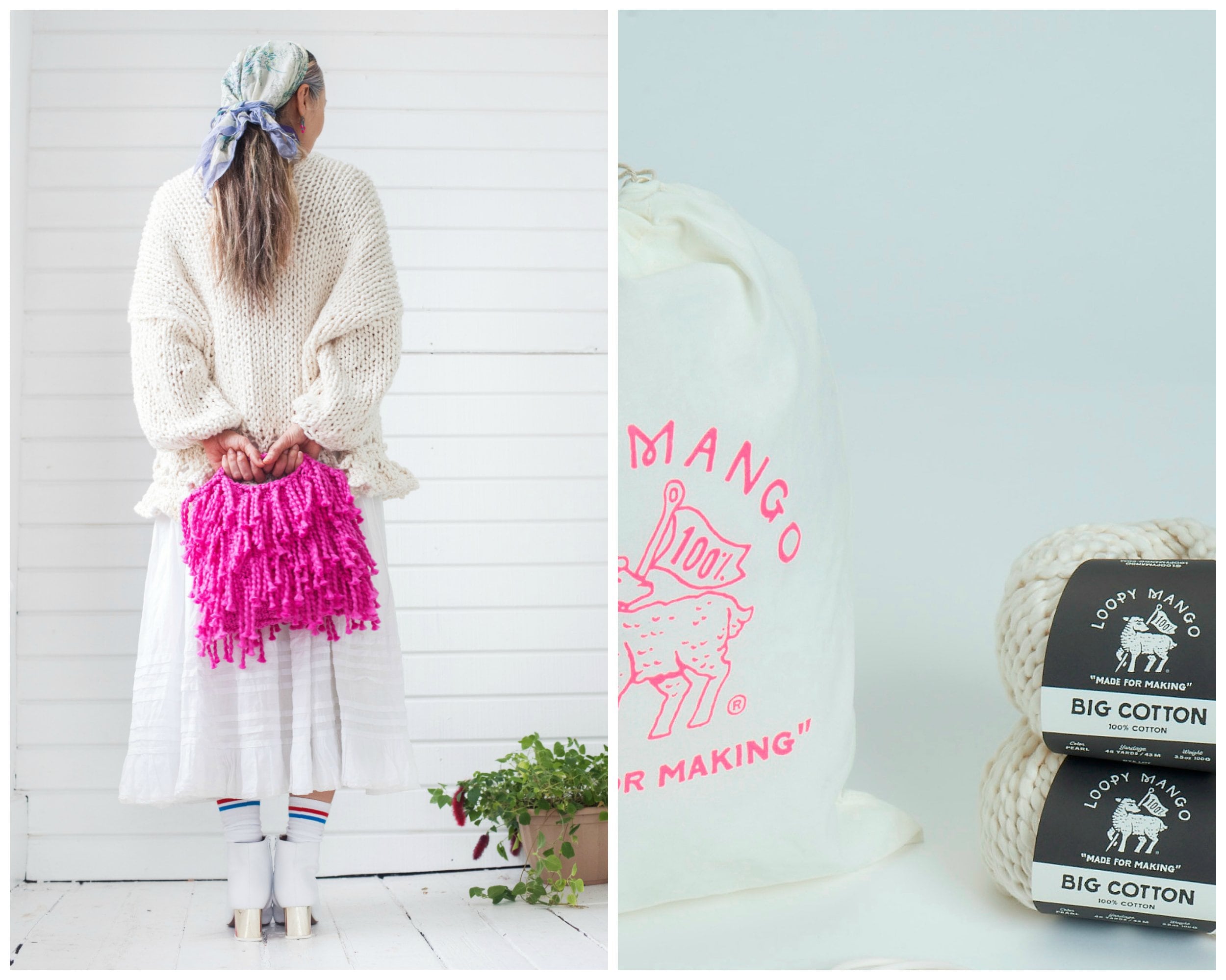 Loopy Mango DIY Kit Mini Market Fringe Bag Big Cotton | Etsy
