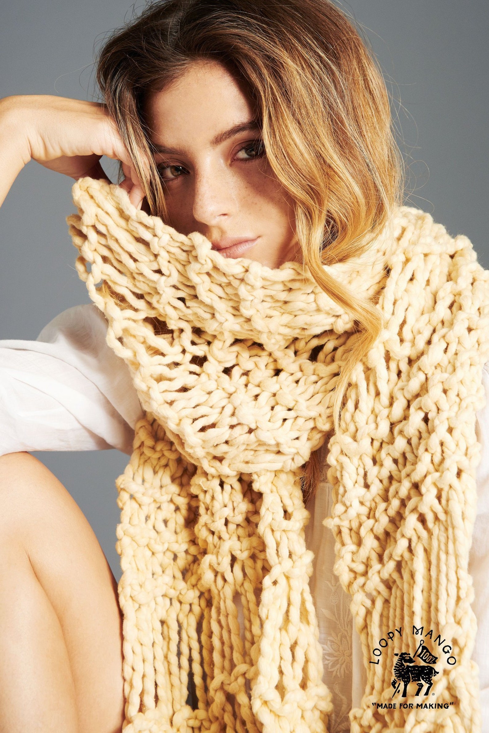 Loopy Mango Summer Fringe Scarf - PATTERN - Big Cotton - Etsy