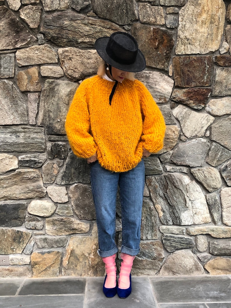 Loopy Mango Top-down Sweater PATTERN Mohair so Soft - Etsy