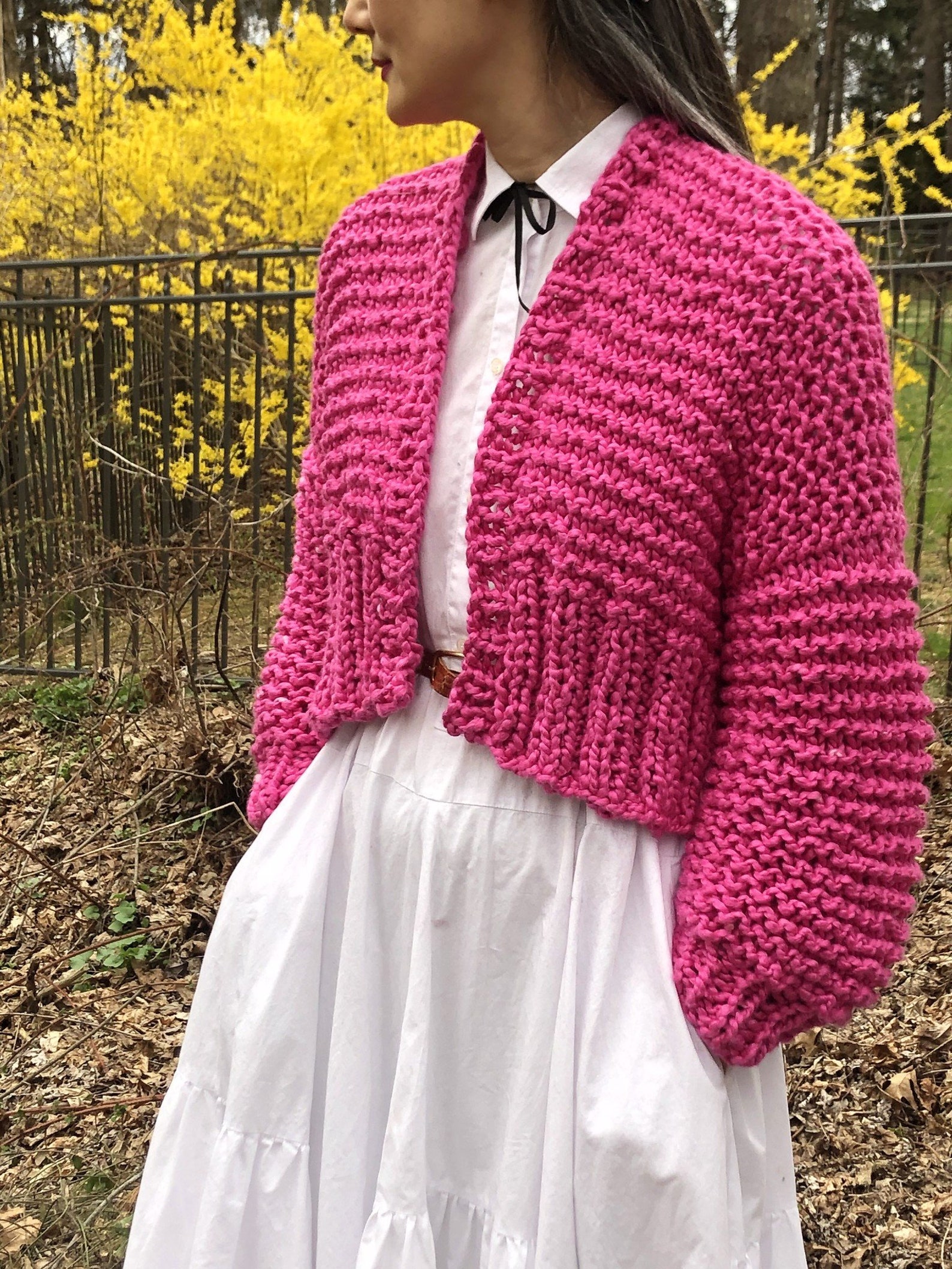 Loopy Mango Cropped Fisherman Cardigan PATTERN - Big Cotton Version - Etsy