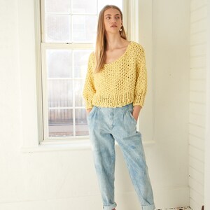 Loopy Mango DIY Kit Big Cotton Super Cropped Sweater Knitting Needles ...