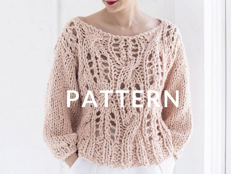 Loopy Mango off the Shoulder Sweater PATTERN Big Cotton | Etsy
