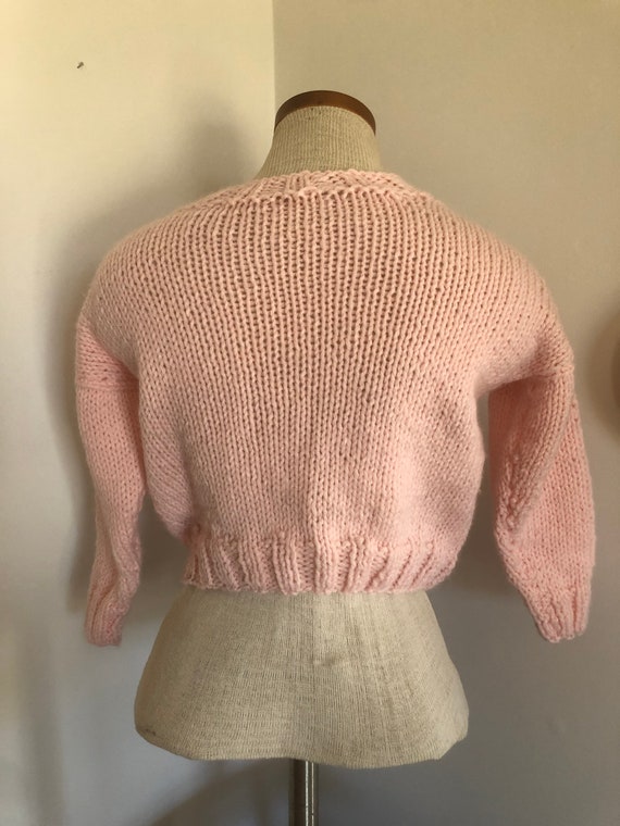 Vintage Hand Knit Minnie Mouse intarsia Crop Top Swea… - Gem