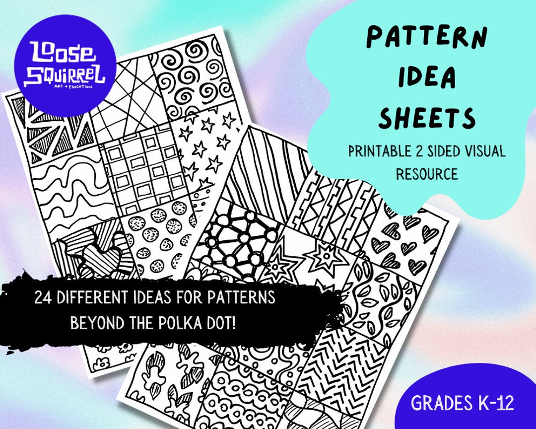 Pattern Ideas Sheet - Printable Art Resource Digital Download - Etsy