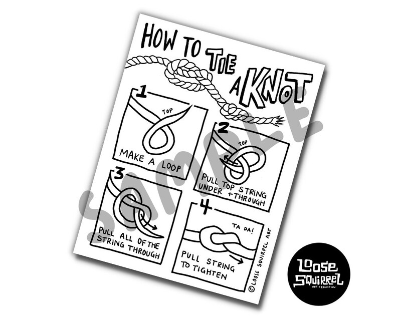 How to Tie A Knot Printable Visual Illustration - Etsy