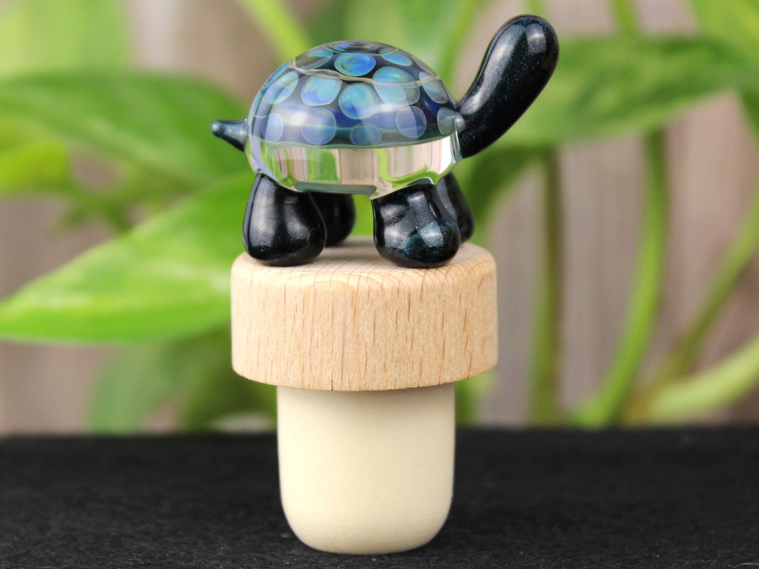 Blown Glass Tortoise Wine Stopper, Turtle Bottle Cork, Bottle Stop ...