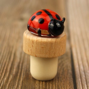 Blown Glass Ladybug Wine Stopper, Ladybug Bottle Cork, Bottle Stop ...