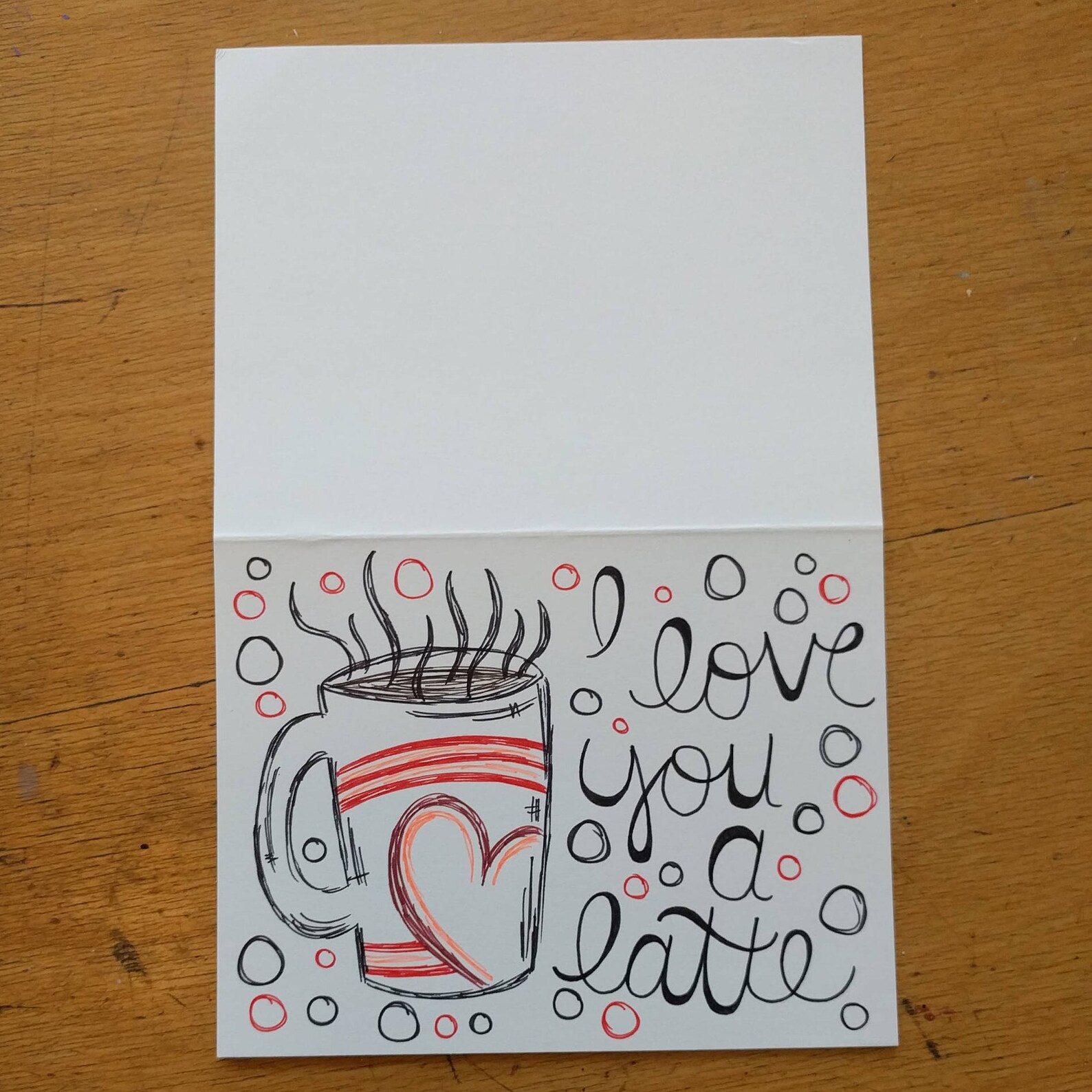 Valentine's Day Card I Love You A Latte Coffee Pun - Etsy