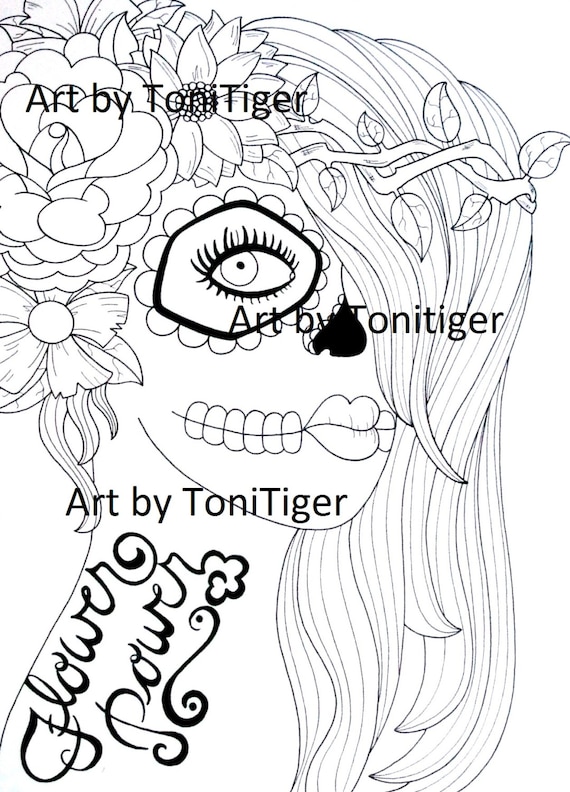 Lady Sugar Skull Coloring Pages