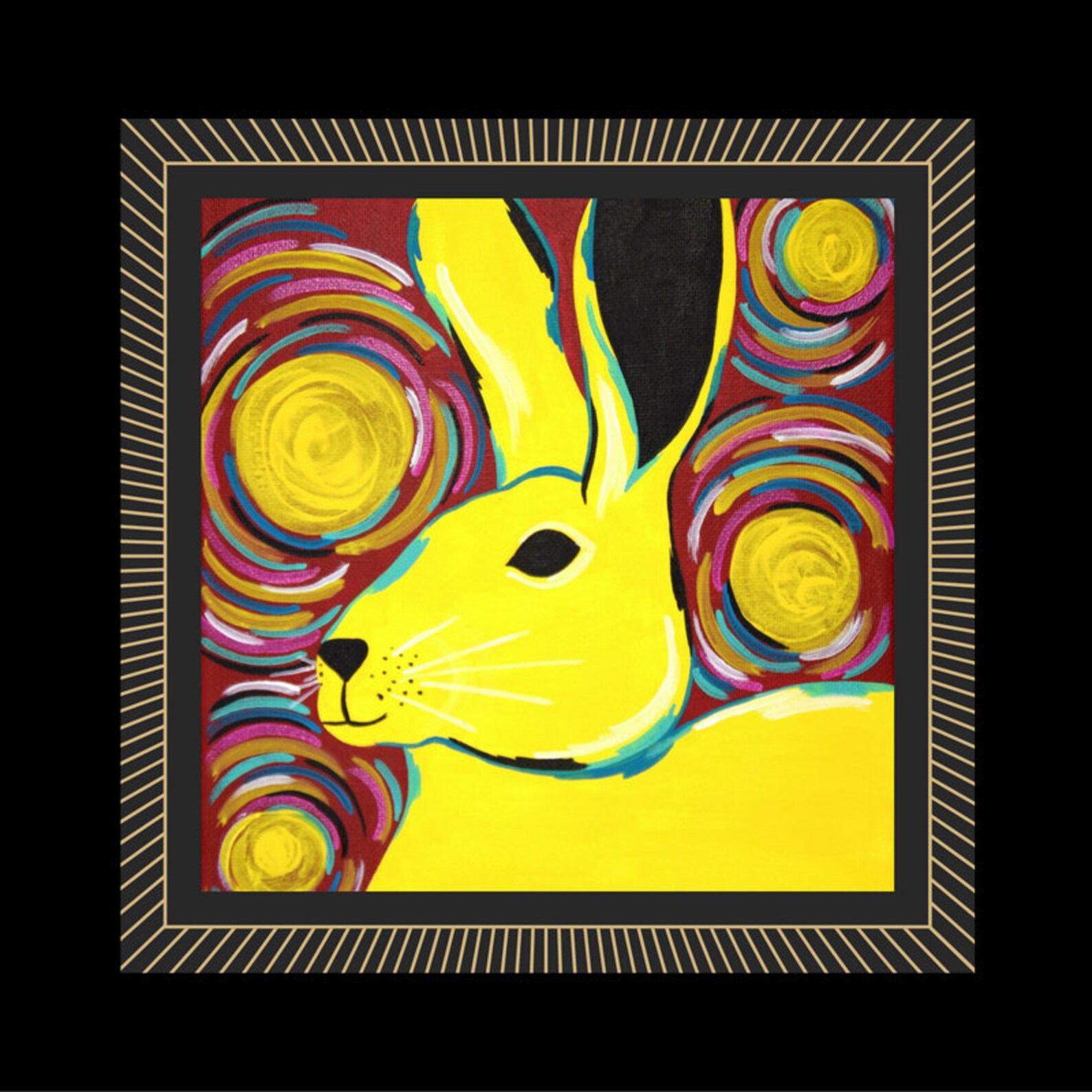 Yellow Rabbit Print, 8x10 Inch Print, Bunny Art, Animal Artwork ...