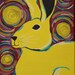 Yellow Rabbit Print, 8x10 Inch Print, Bunny Art, Animal Artwork ...