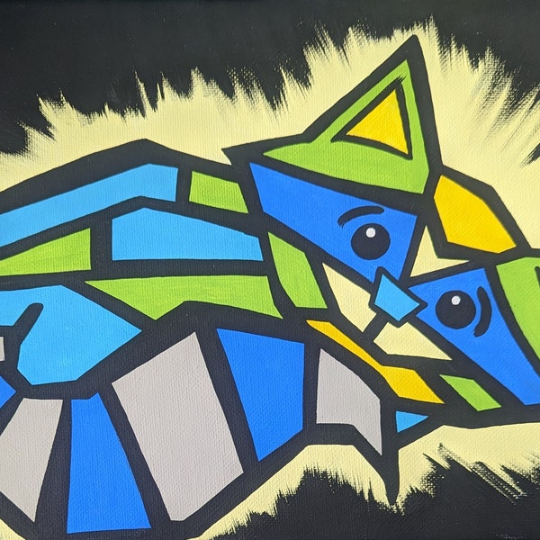 Cubism Raccoon Art - Etsy