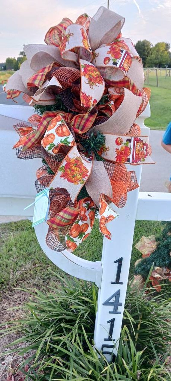 Fall Mailbox Swag Mailbox Decor Autumn Mailbox Topper - Etsy
