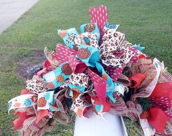 Leopard Fall Mailbox Swag, Pumpkin Mailbox Decor, Mailbox Swag, Fall ...
