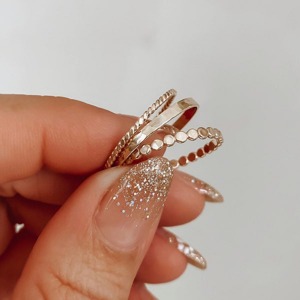 Gold Stack Rings - Etsy