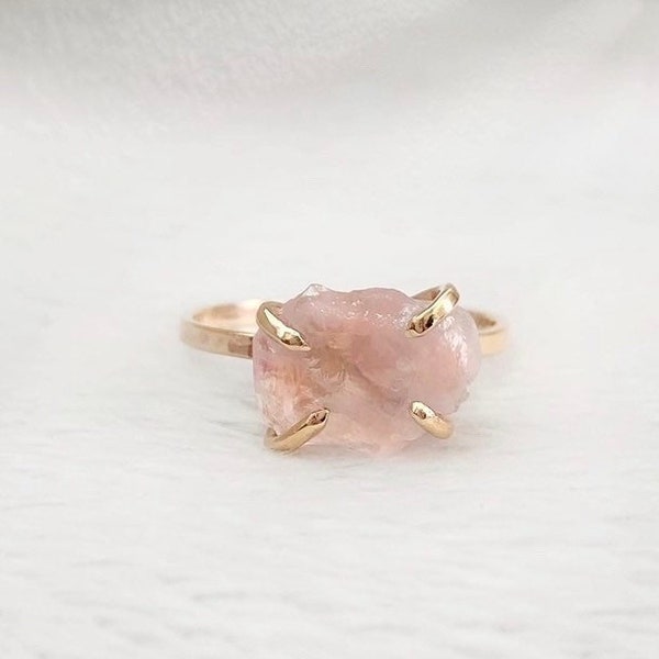 Rose Quartz Engagement Ring - Etsy