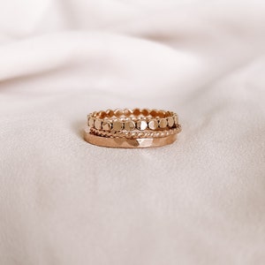 Mixed Texture Gold Stacking Ring Set of 3 • Minimalist Stack Rings Set ...