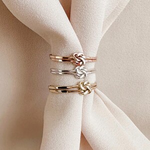 Gold Knot Ring • Double Knot Ring • Love Knot Ring • 14K Gold Filled, Rose Gold and Silver Love ...