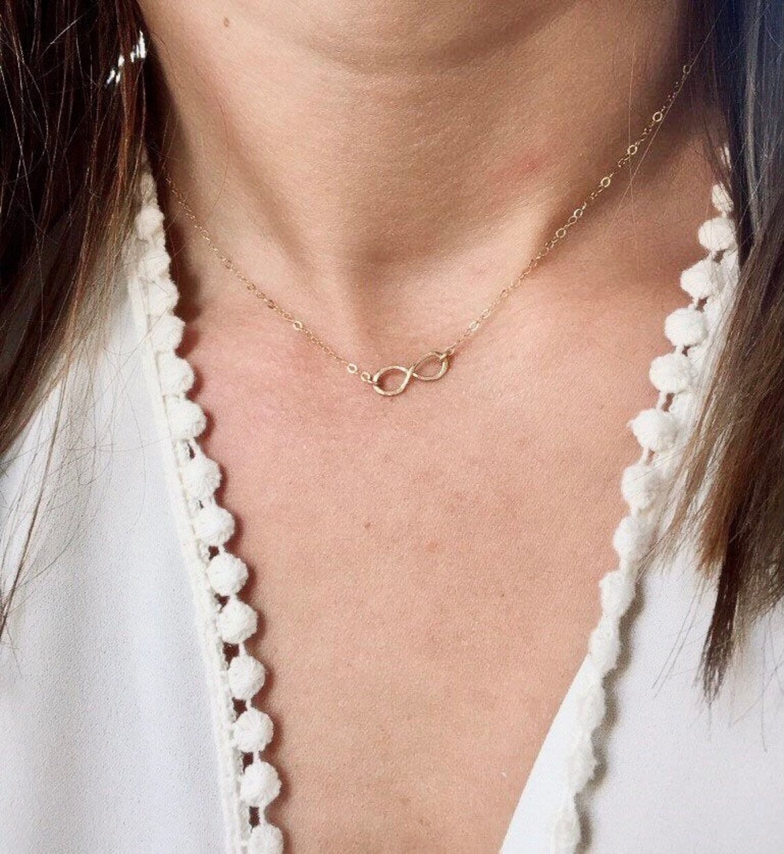 Dainty Infinity Pendant Necklace Gold Infinity Pendant - Etsy