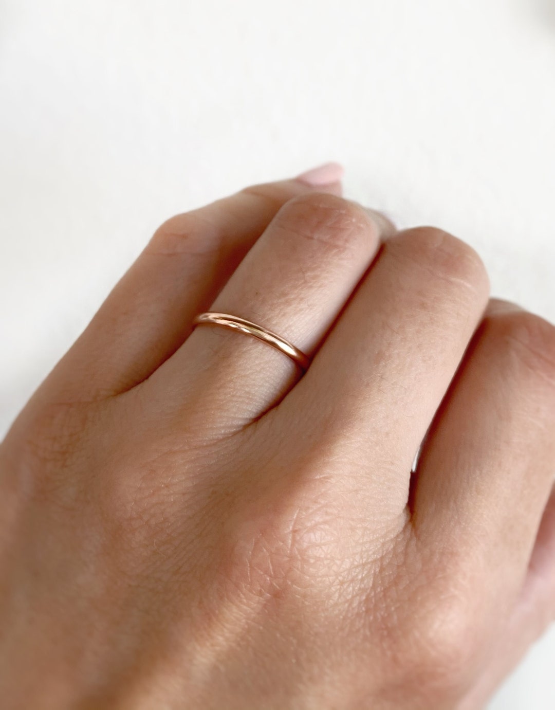 Thick 14K Gold Filled Band • Smooth Gold Stacking Ring 2mm • Minimalist ...