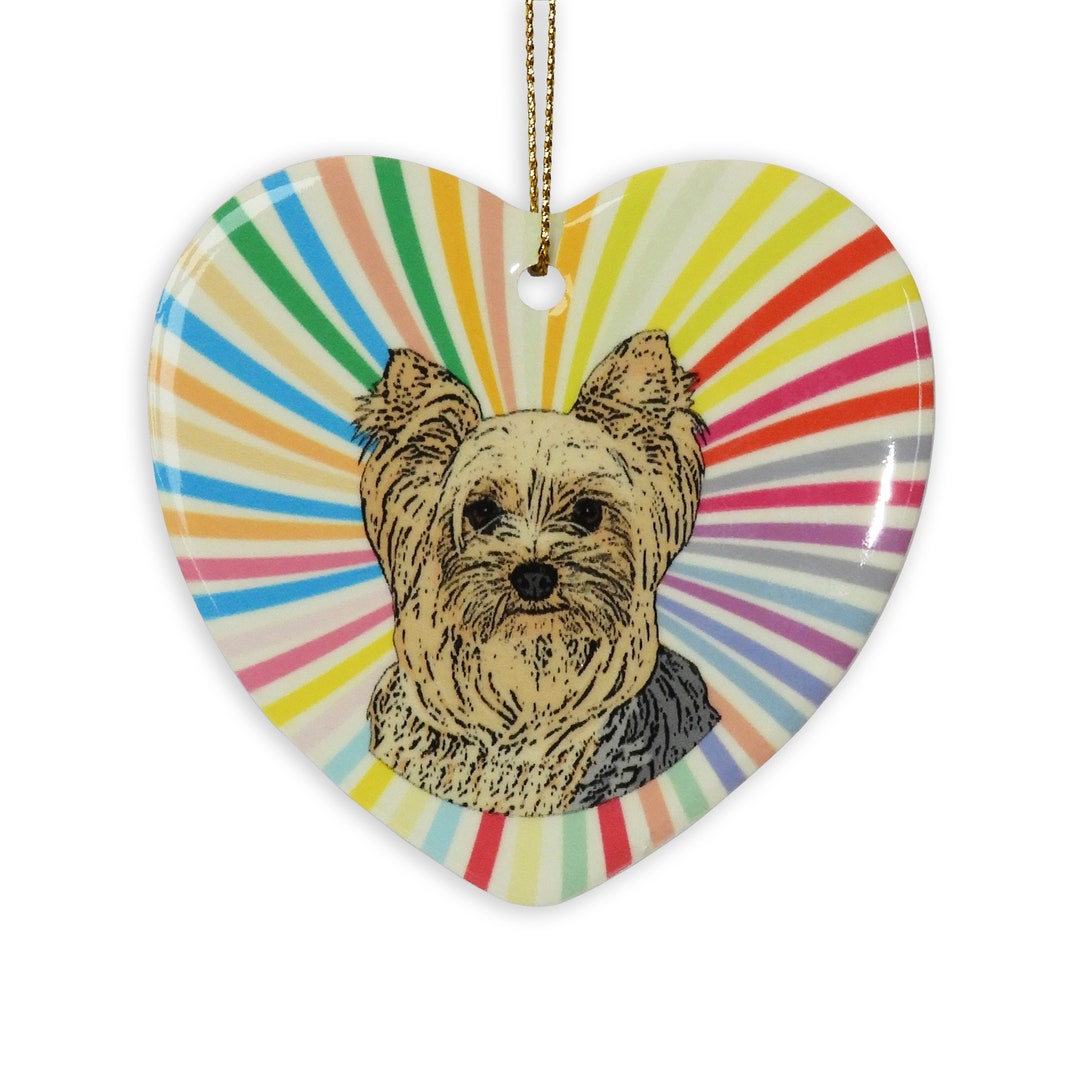 YORKIE Ceramic Heart Ornament - Etsy