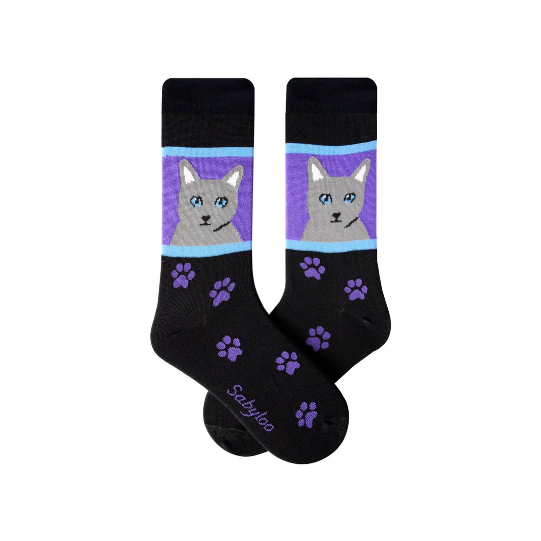 Gray Cat Socks for Cat Lovers, Men and Women, Gift - Etsy