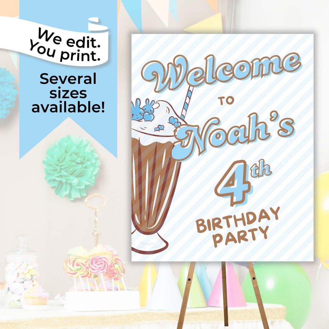 Party Sign for Root Beer Float Themed Party Boy Birthday Party Welcome ...