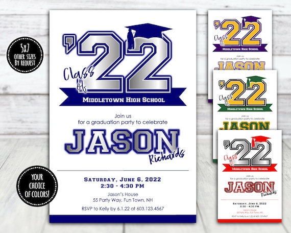 High School Graduation Party Invitation for Boy 8th Grade - Etsy
