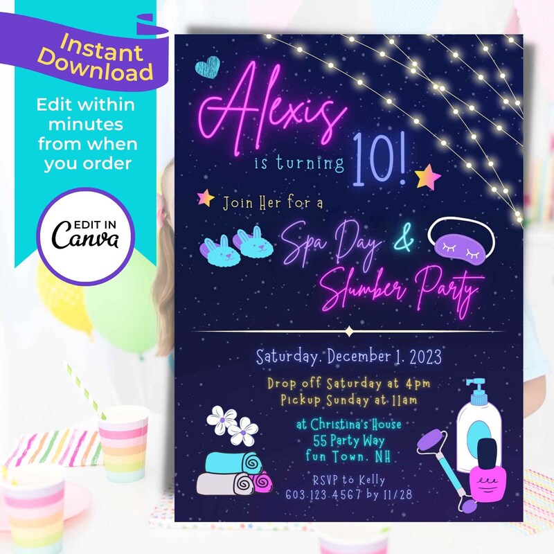 Spa Party Invitation - Etsy