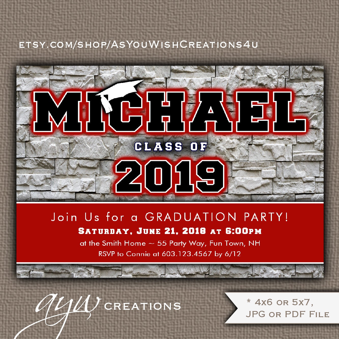 Graduation Party Invitation Boy Graduation Announcement on | Etsy