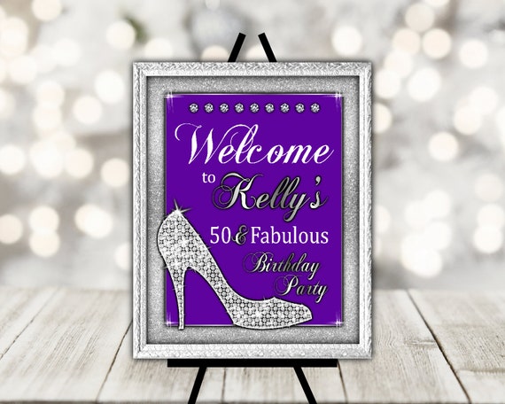 Welcome Sign for a Woman's Birthday Party - High Heels Welcome Sign in ...