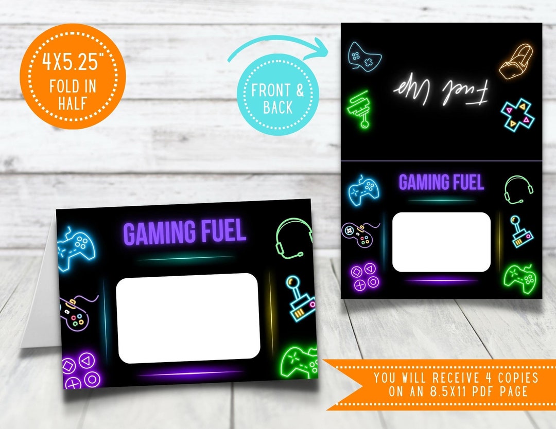 Video Game Party Food Labels, Game Truck Party Food Table Labels ...